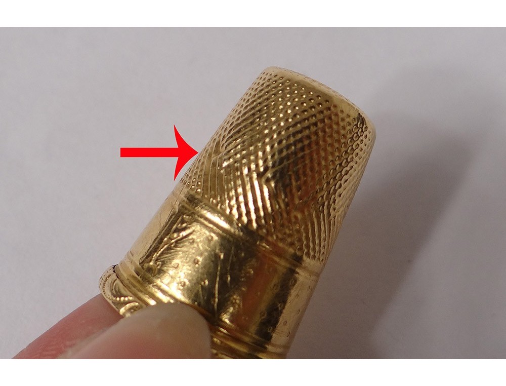Thimble 18k solid gold eagle head Napoleon III XIXth 7,05gr thimble