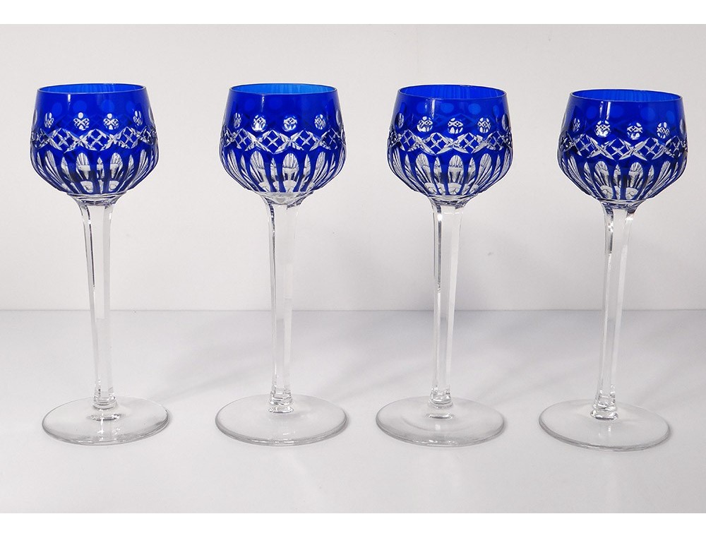 10 glasses wine Rhin Roemers crystal Saint-Louis color model Traminer XXè