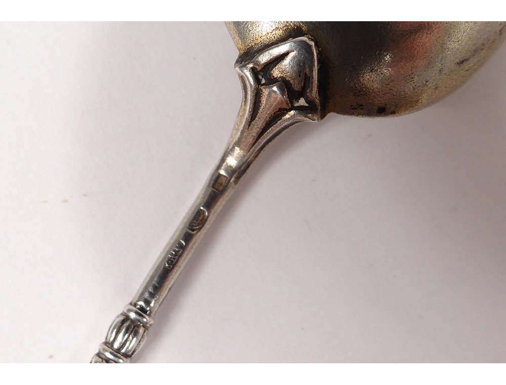 Sterling silver enamelled spoon Empereur Napoléon Ier blazon Paris XXème